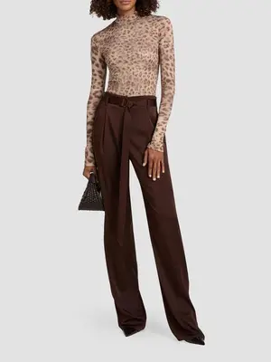 Lapointe Lightweight Satin High-rise Belted Pants