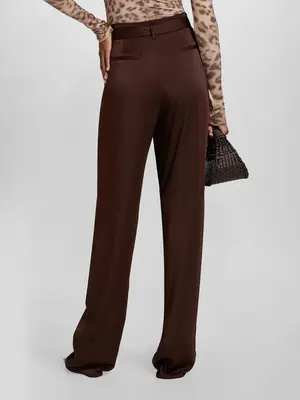 Lapointe Lightweight Satin High-rise Belted Pants