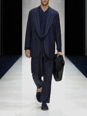 Giorgio Armani Fashion Pinstripe Virgin Wool Suit