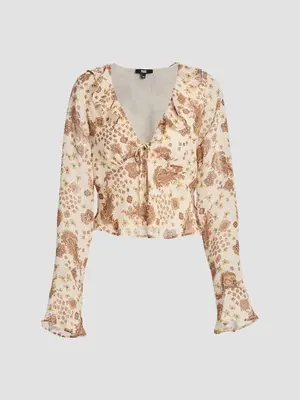 Paige Delamar Paisley Silk Blouse - Ecru Multi