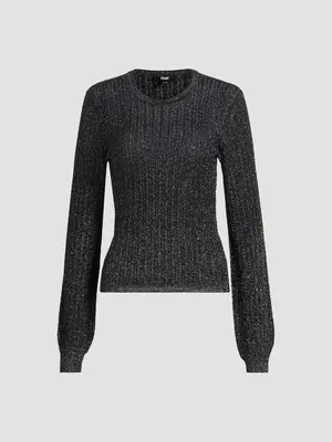 Paige Adela Metallic Rib-knit Sweater