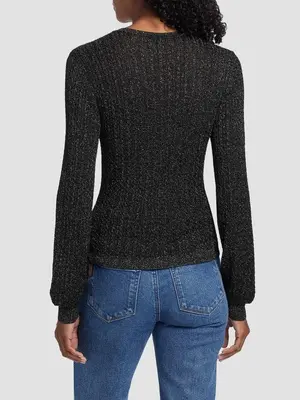 Paige Adela Metallic Rib-knit Sweater