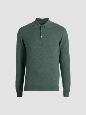 SAKS FIFTH AVENUE Collection Cashmere Long-sleeve Polo Sweater