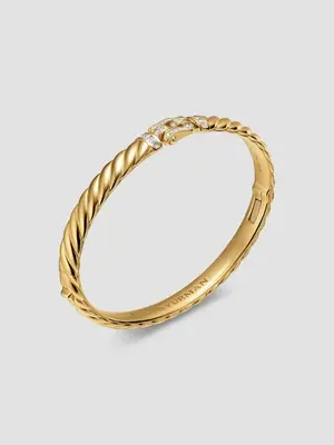 David Yurman Sculpted Cable Buckle Bracelet In 18k Yellow Gold