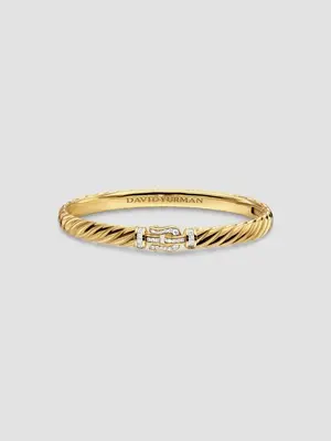 David Yurman Sculpted Cable Buckle Bracelet In 18k Yellow Gold