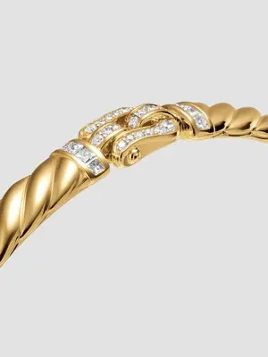 David Yurman Sculpted Cable Buckle Bracelet In 18k Yellow Gold
