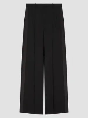 Givenchy Double Pleat Tuxedo Pants In Wool And Mohair - Black
