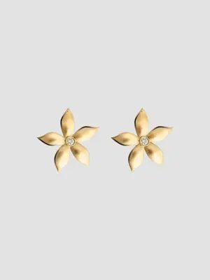 Ileana Makri Blossom 18k & 0.12 Tcw Diamond Flower Stud Earrings - Yellow Gold