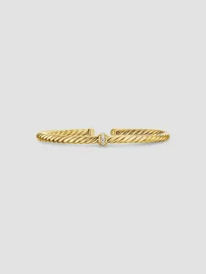 David Yurman Cablespira Flex Station Bracelet In 18k Yellow Gold