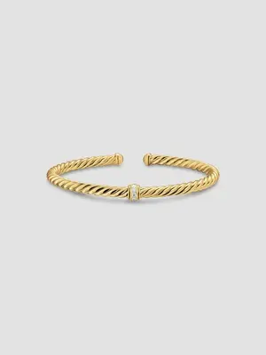 David Yurman Cablespira Flex Station Bracelet In 18k Yellow Gold