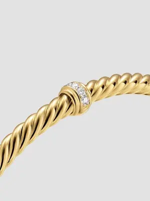 David Yurman Cablespira Flex Station Bracelet In 18k Yellow Gold