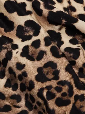 RODARTE Leopard Print Silk Bow-strap Gown
