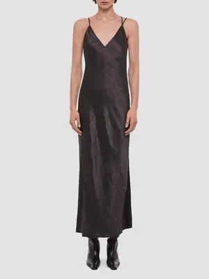 Helmut Lang Crinkled-effect Midi Slipdress
