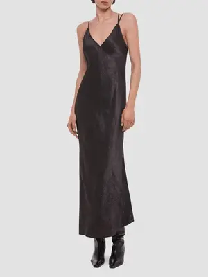 Helmut Lang Crinkled-effect Midi Slipdress