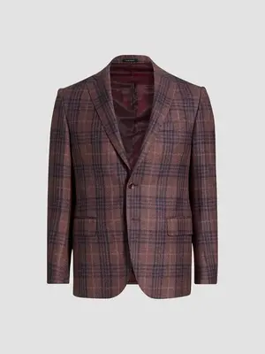 SAKS FIFTH AVENUE Plaid Wool-blend Sport Coat - Pink