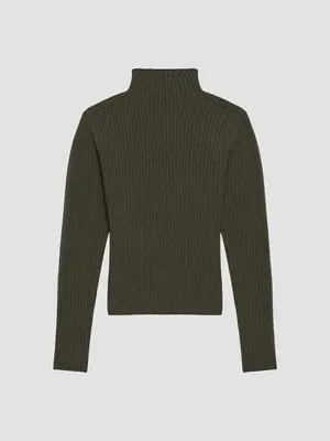 Helmut Lang Rib-knit Wool Sweater - Thyme