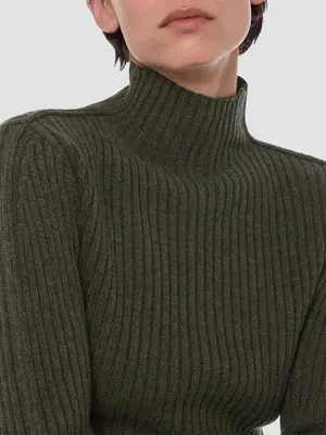 Helmut Lang Rib-knit Wool Sweater - Thyme