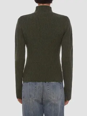 Helmut Lang Rib-knit Wool Sweater - Thyme