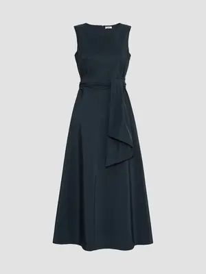 Max Mara Flared Taffeta Dress - Navy