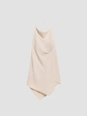 Helmut Lang Knot Open Back Asymmetric Mini-slipdress - Ivory