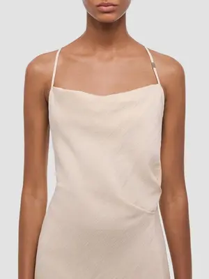 Helmut Lang Knot Open Back Asymmetric Mini-slipdress
