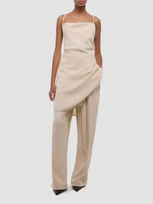 Helmut Lang Knot Open Back Asymmetric Mini-slipdress