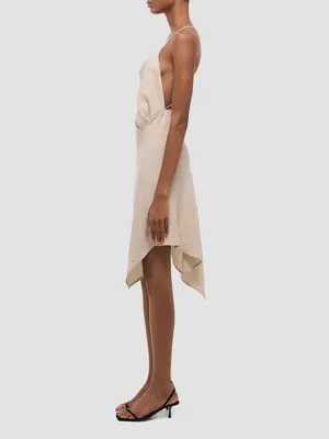 Helmut Lang Knot Open Back Asymmetric Mini-slipdress
