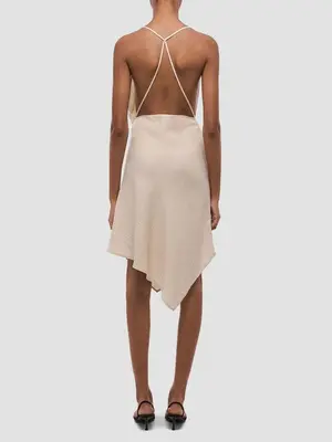 Helmut Lang Knot Open Back Asymmetric Mini-slipdress