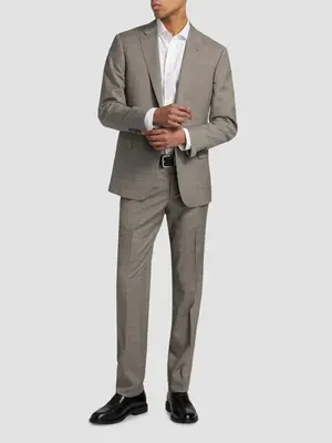 Giorgio Armani Windowpane Plaid Wool Suit