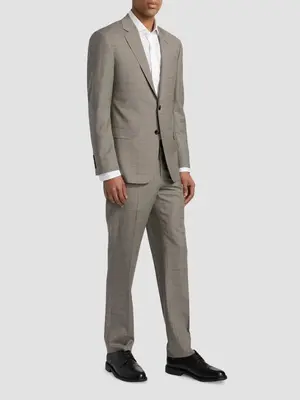 Giorgio Armani Windowpane Plaid Wool Suit