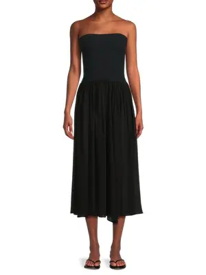 Hunza G Strapless Hybrid Midi-dress