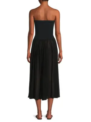Hunza G Strapless Hybrid Midi-dress