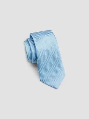 Giorgio Armani Chevron Silk Tie - Light Blue