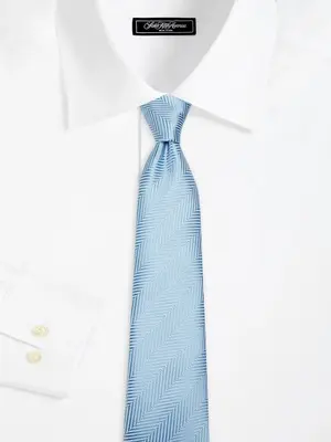 Giorgio Armani Chevron Silk Tie - Light Blue