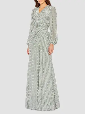 Mac Duggal Embellished Surplice Gown
