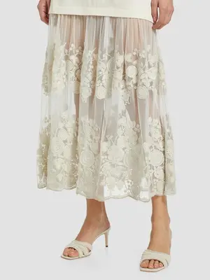 Sea Arielle Lace Linen Midi-dress