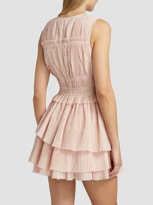 Sea Thalia Pleated Sleeveless Minidress - Blush