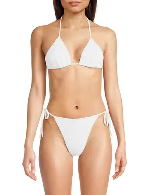 Hunza G Gina Swarovski String Bikini - White