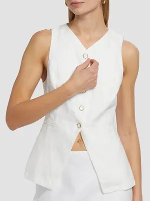 REFORMATION Aspen Linen Top