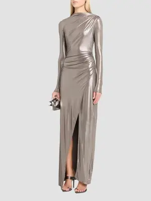 Lapointe Coated Jersey Draped Gown