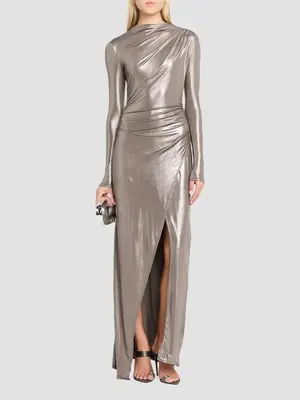 Lapointe Coated Jersey Draped Gown