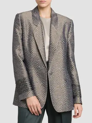 Giorgio Armani Irregular Geometric Jacquard Blazer