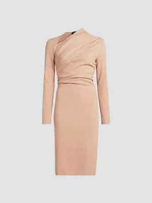 Giorgio Armani Draped Jersey Sheath Dress Brush
