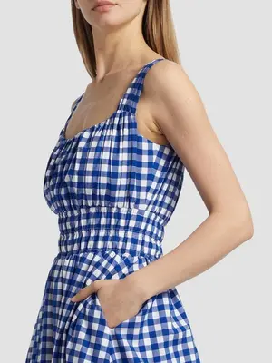 Sea Neci Gingham Cotton Scoopneck Midi-dress