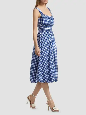 Sea Neci Gingham Cotton Scoopneck Midi-dress