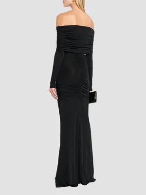 Lapointe Jersey Off-the-shoulder Column Gown