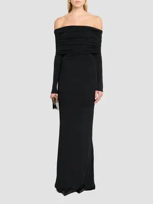 Lapointe Jersey Off-the-shoulder Column Gown