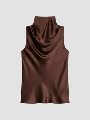 Helmut Lang Draped Sleeveless Silk Top - Serra