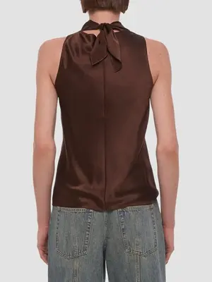 Helmut Lang Draped Sleeveless Silk Top
