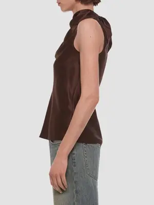 Helmut Lang Draped Sleeveless Silk Top